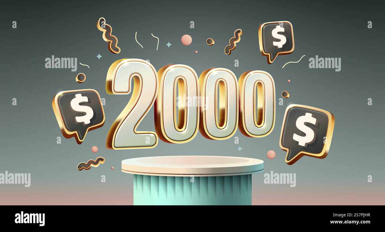 Coupon special voucher 2000 dollar, Check banner special offer. Vector ...