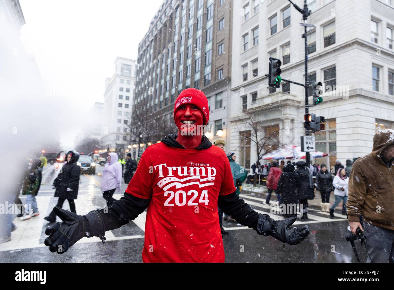 Washington DC, USA. 19th Jan, 2025. Supporters of Donald Trump gather ...