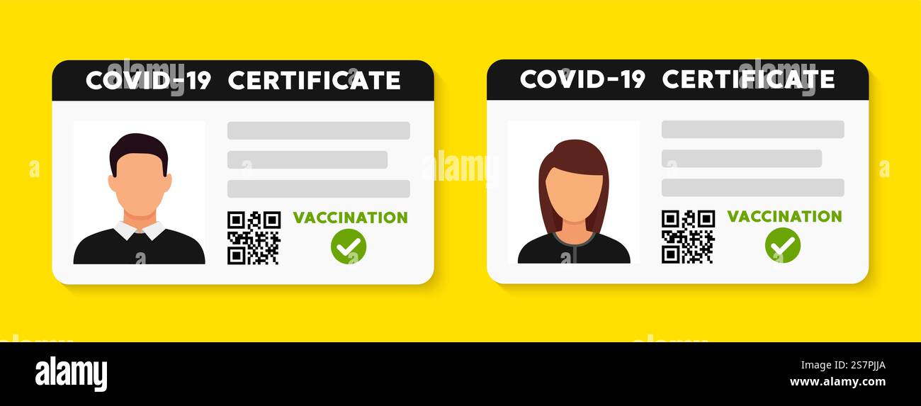 COVID-19 vaccination card in a flat design Stock Vector Image & Art - Alamy