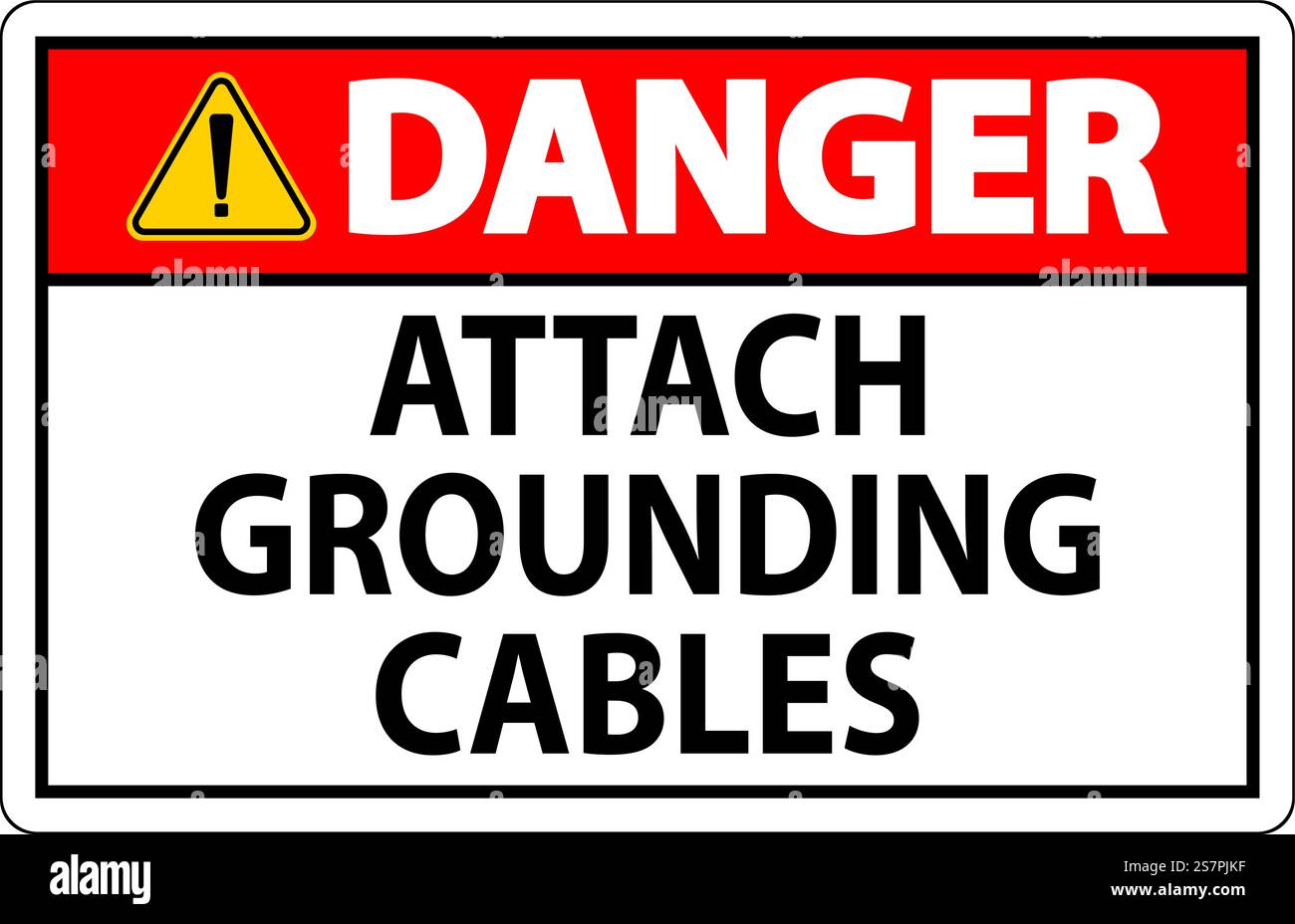 Danger Sign Attach Grounding Cables Stock Vector Image & Art - Alamy