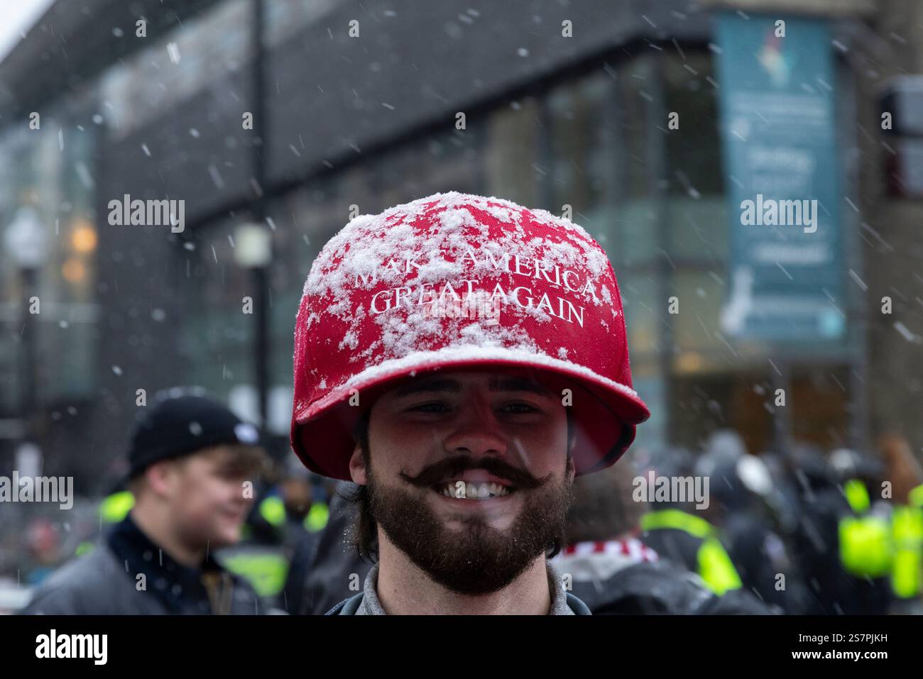 Supporters of Donald Trump gather at the Capital One Arena in the heavy ...