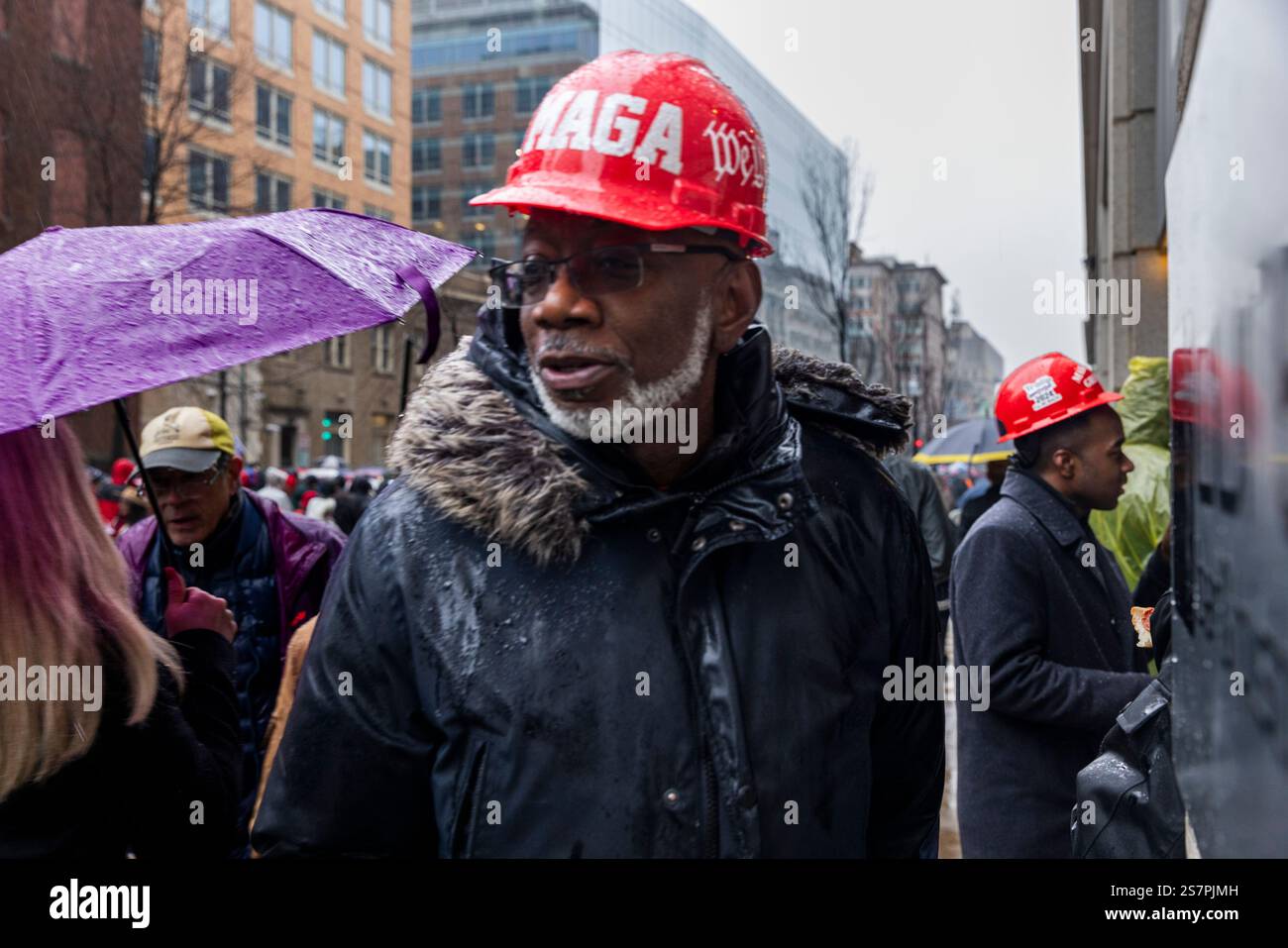 Washington DC, USA. 19th Jan, 2025. Supporters of Donald Trump gather ...