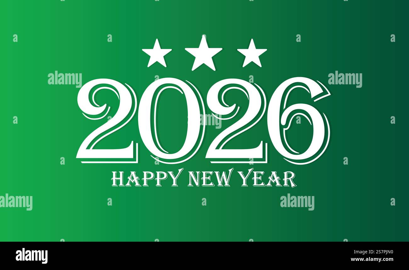 Happy New Year 2026 Text Design. Greeting Card. Festive background for your design. Vector ...