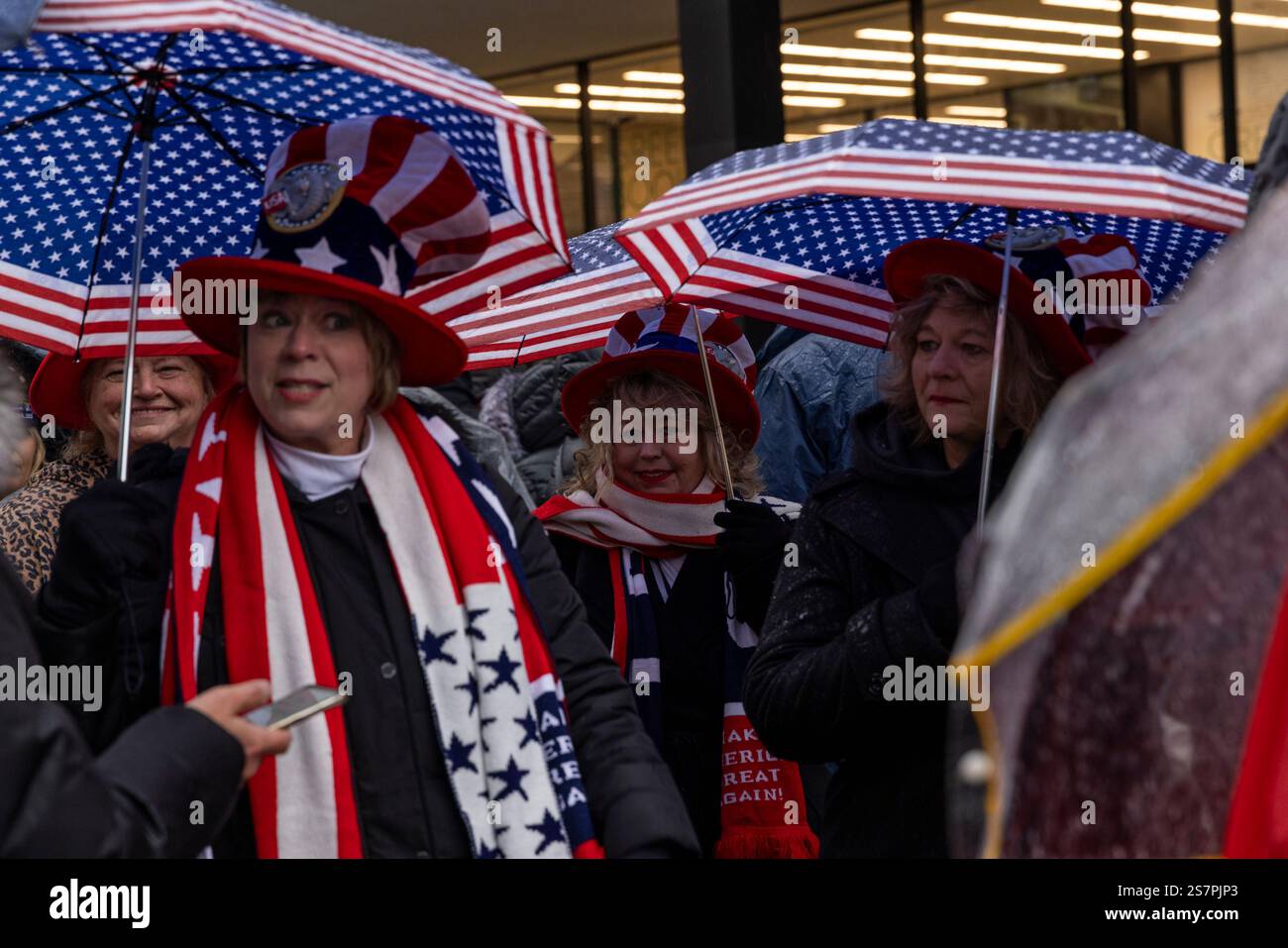 Supporters of Donald Trump gather at the Capital One Arena in the heavy ...