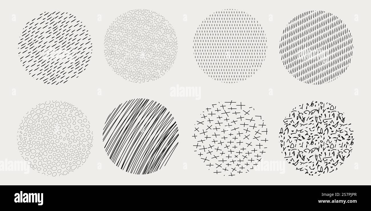 Slash quirky irregular lines textures set in doodle hand drawn style ...