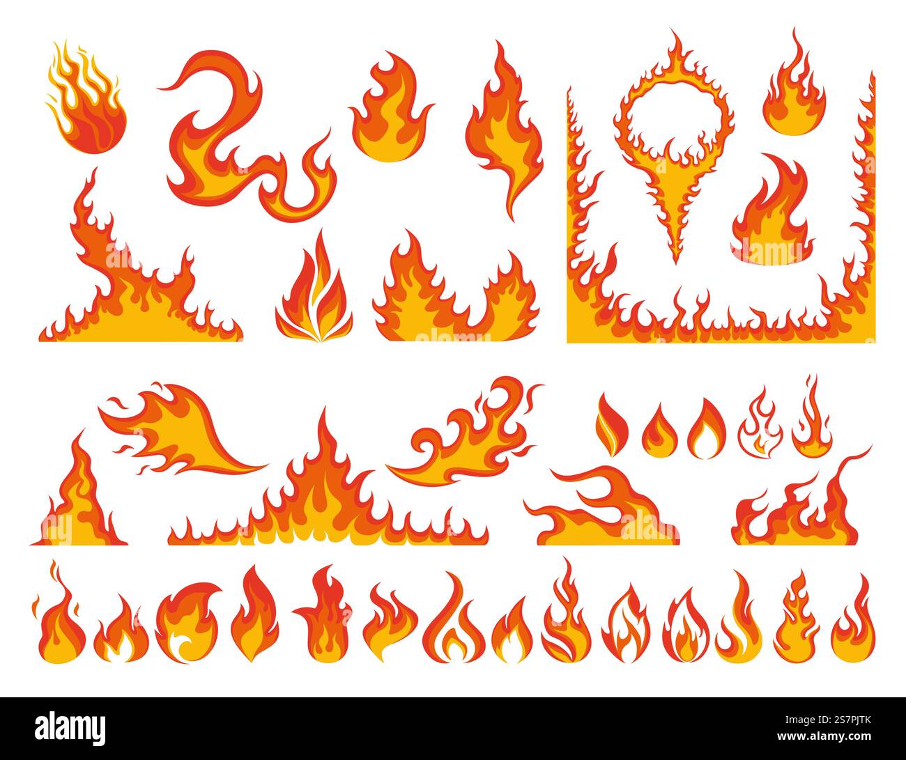 Fire frame flames on Stock Vector Images - Alamy