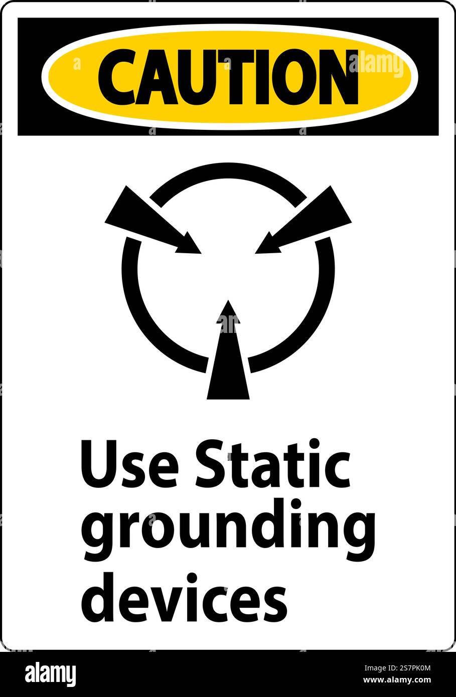 Caution Sign Use Static Grounding Devices Stock Vector Image & Art - Alamy