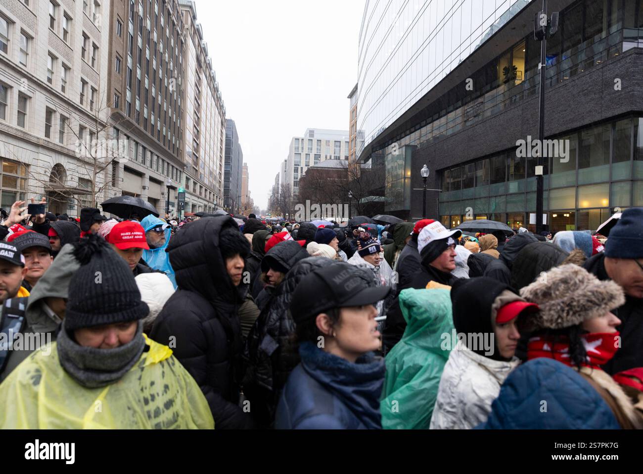 Supporters of Donald Trump gather at the Capital One Arena in the heavy ...