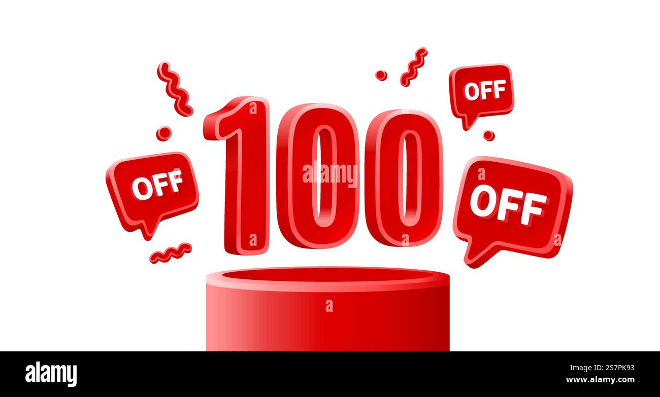 Mega sale special offer, 100 off sale banner. Sign board promotion ...