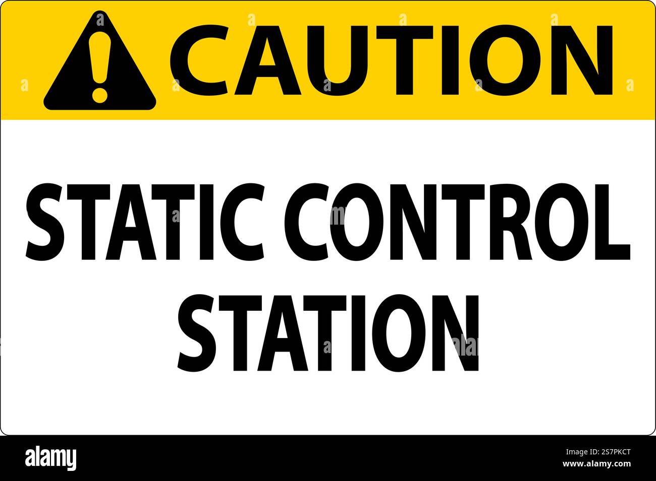 Caution Sign Static Control Station Stock Vector Image & Art - Alamy
