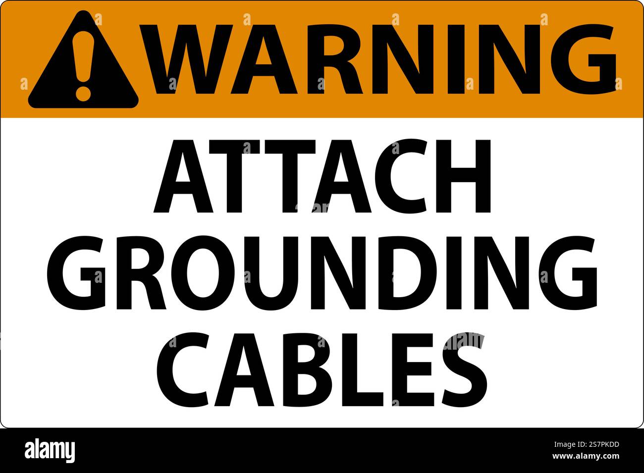 Warning Sign Attach Grounding Cables Stock Vector Image & Art - Alamy