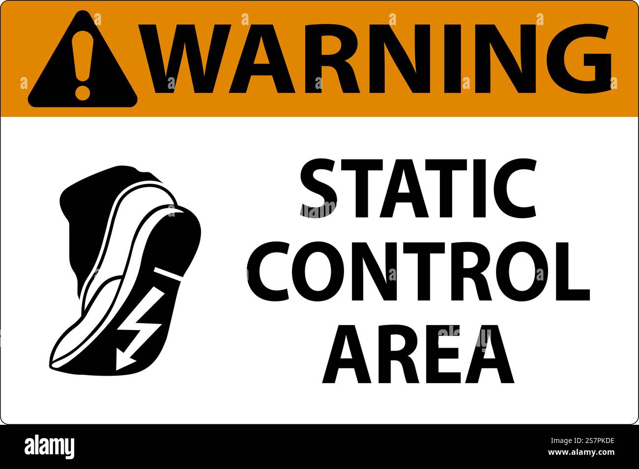 Warning Sign Static Control Area Stock Vector Image & Art - Alamy