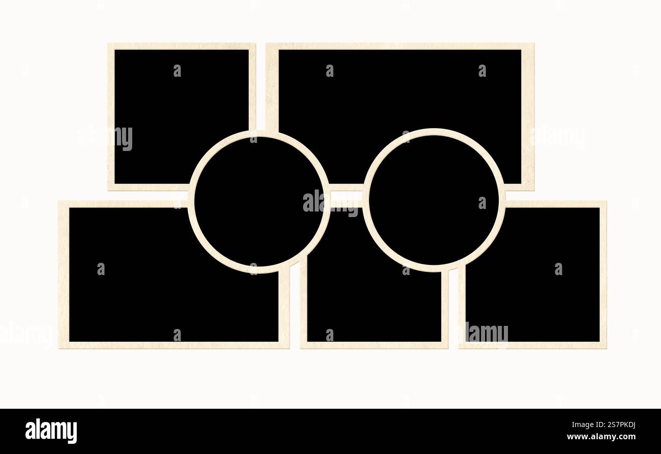 Template collage with seven retro frame photos. Moodboard pictures ...