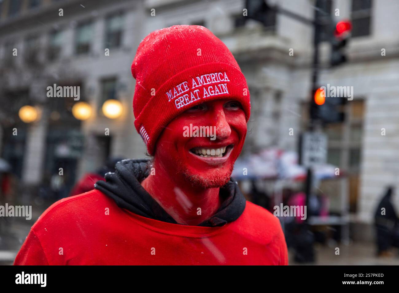 Supporters of Donald Trump gather at the Capital One Arena in the heavy ...