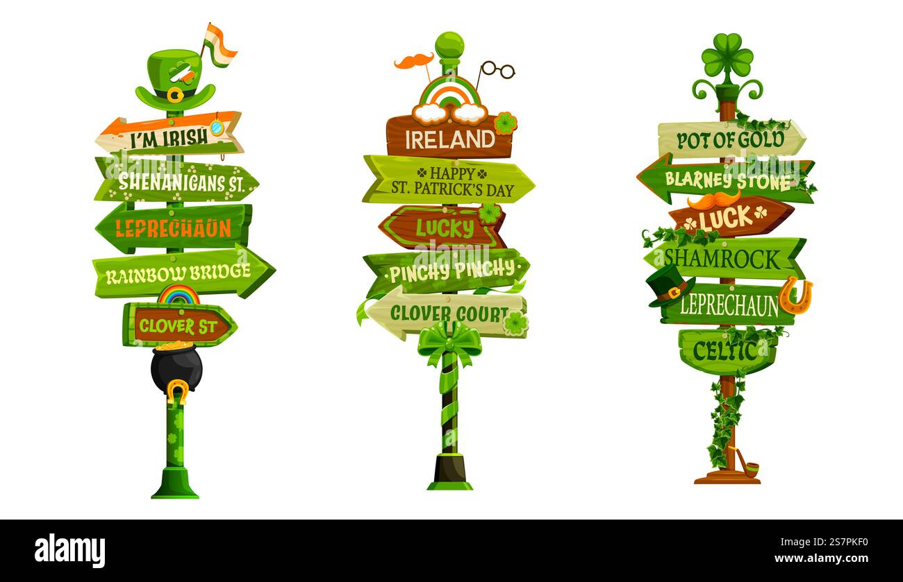 Saint Patrick day wooden sign board for Irish holiday, vector signage ...