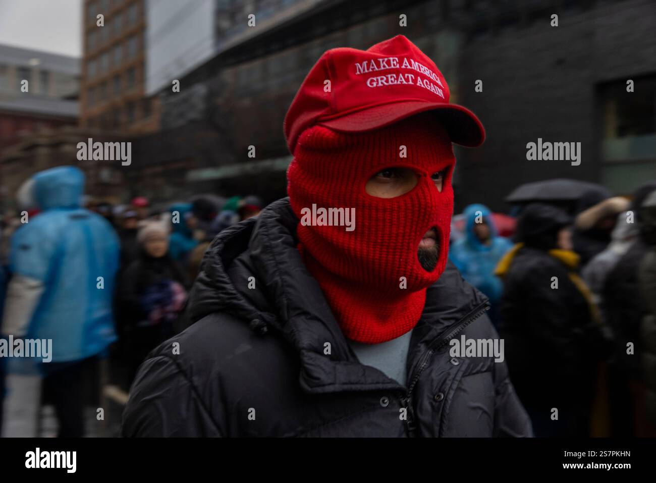 Supporters of Donald Trump gather at the Capital One Arena in the heavy ...