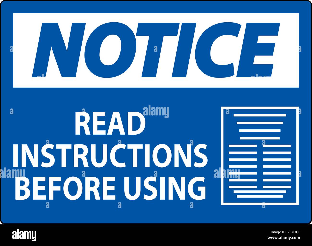 Notice Machine Sign Read Instructions Before Using Stock Vector Image ...