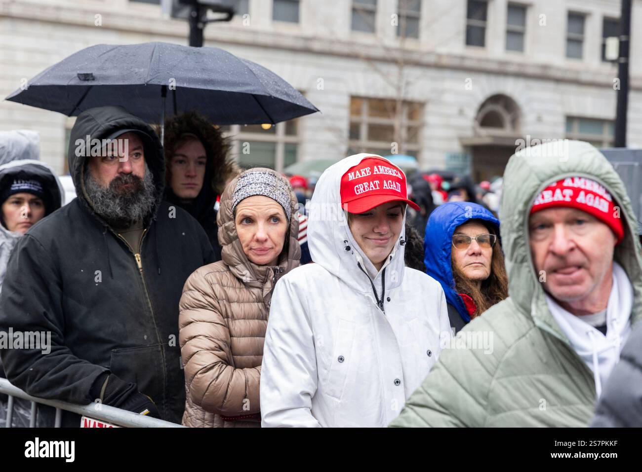 Supporters of Donald Trump gather at the Capital One Arena in the heavy ...