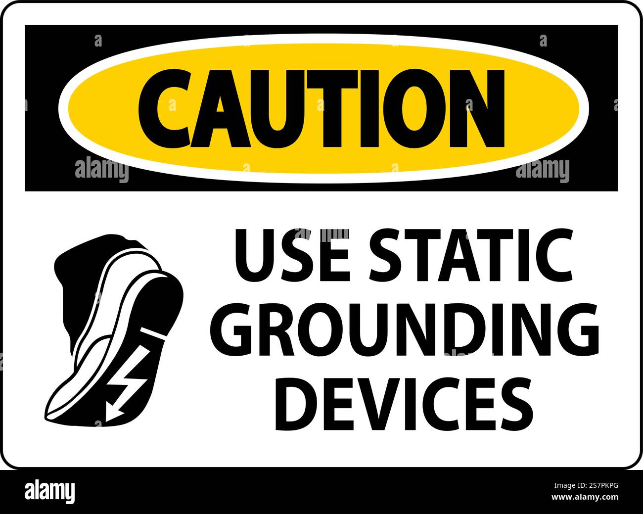 Caution Sign Use Static Grounding Devices Stock Vector Image & Art - Alamy