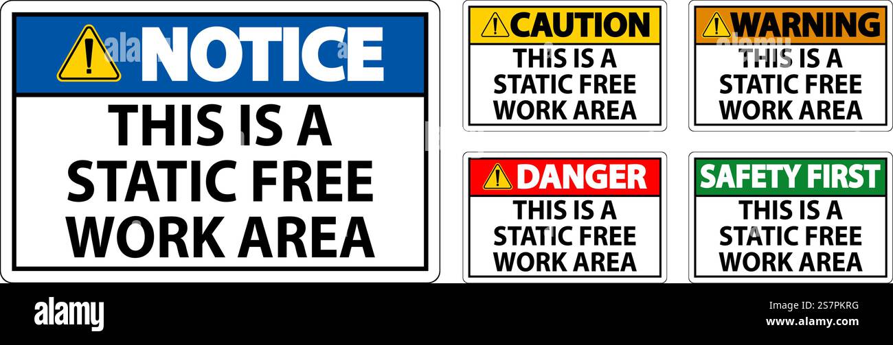 Notice Sign This Is A Static Free Work Area Stock Vector Image & Art ...