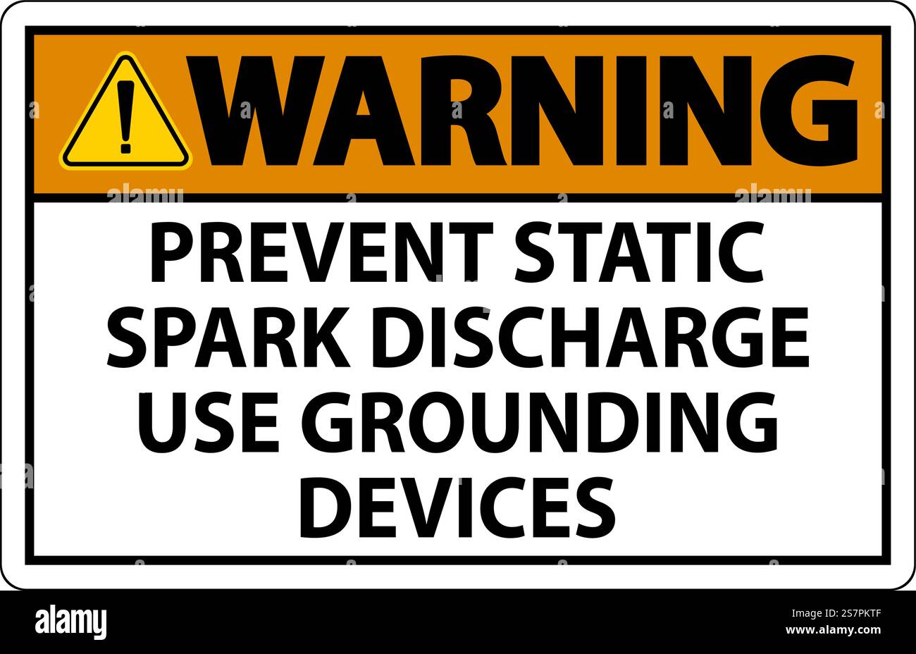 Warning Sign Prevent Static Spark Discharge Use Grounding Devices Stock ...