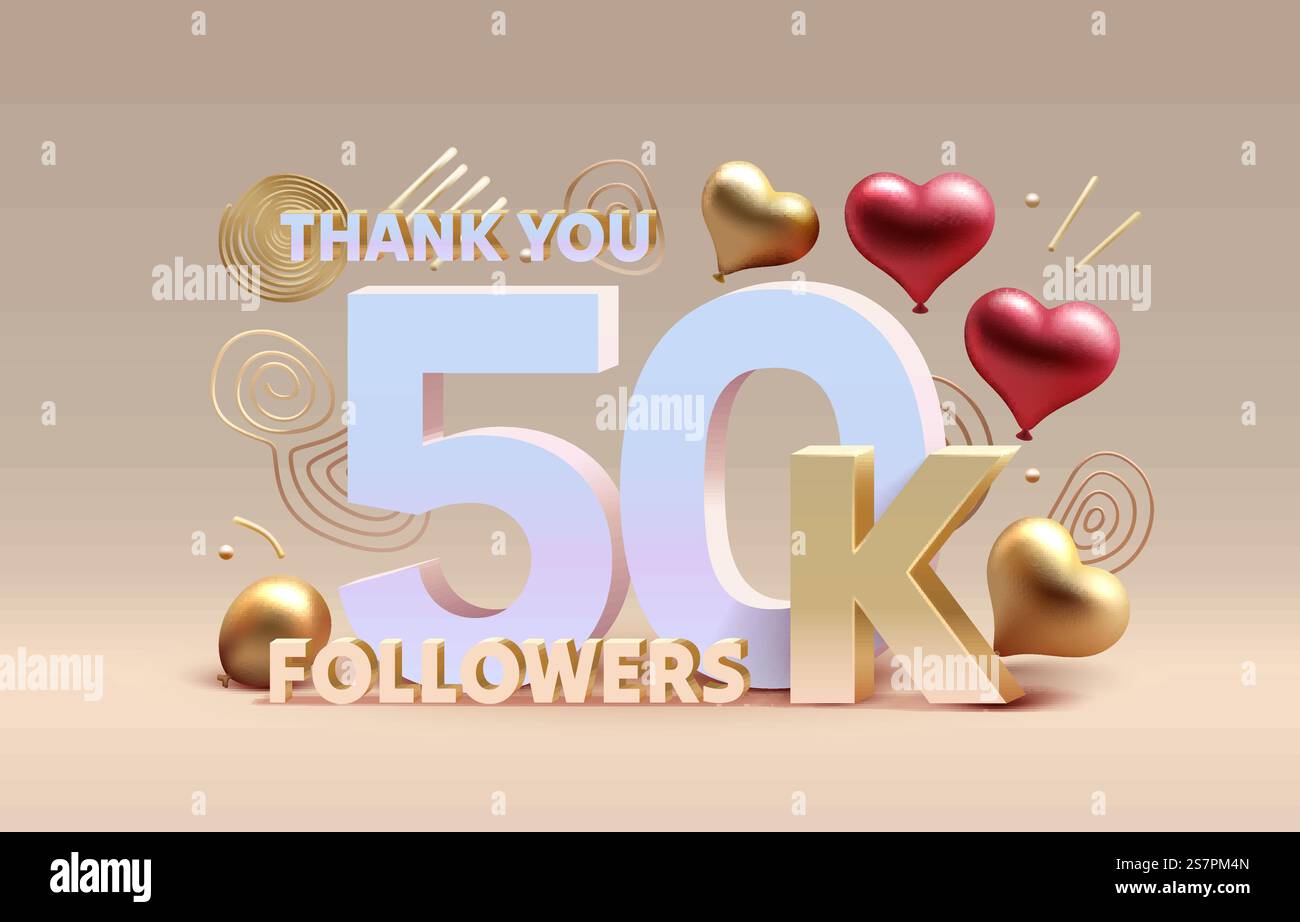 Thank you 50k followers, peoples online social group, happy banner ...