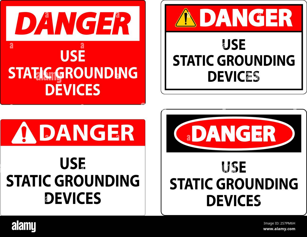 Danger Sign Use Static Grounding Devices Stock Vector Image & Art - Alamy