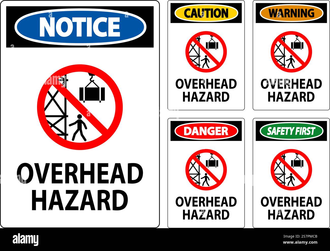 Danger Sign Overhead Hazard Stock Vector Image & Art - Alamy
