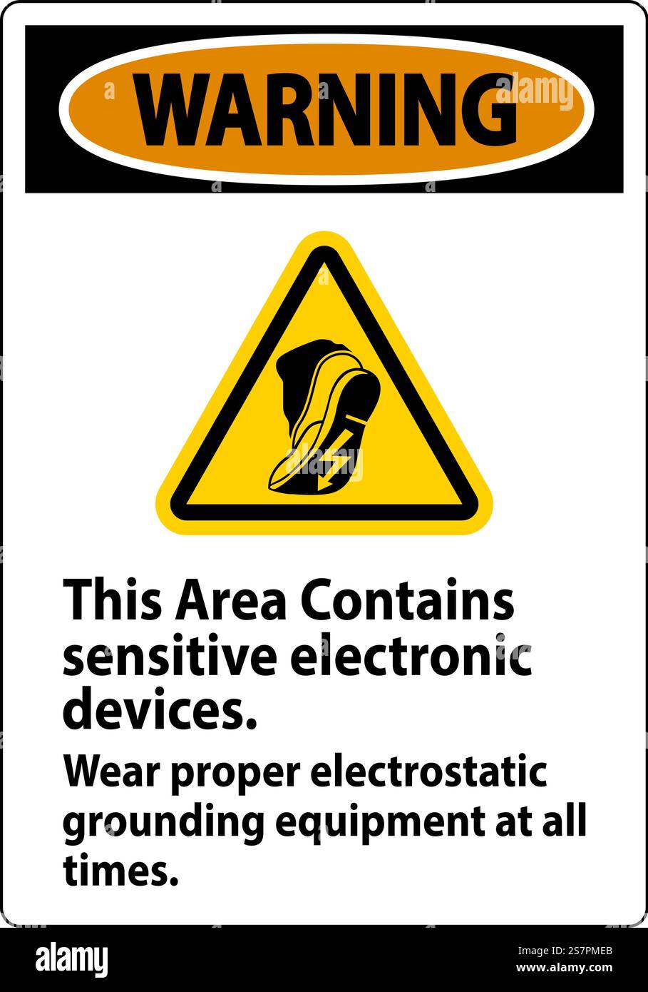 Warning Sign This Area Contains Sensitive Electronic Devices, Wear ...
