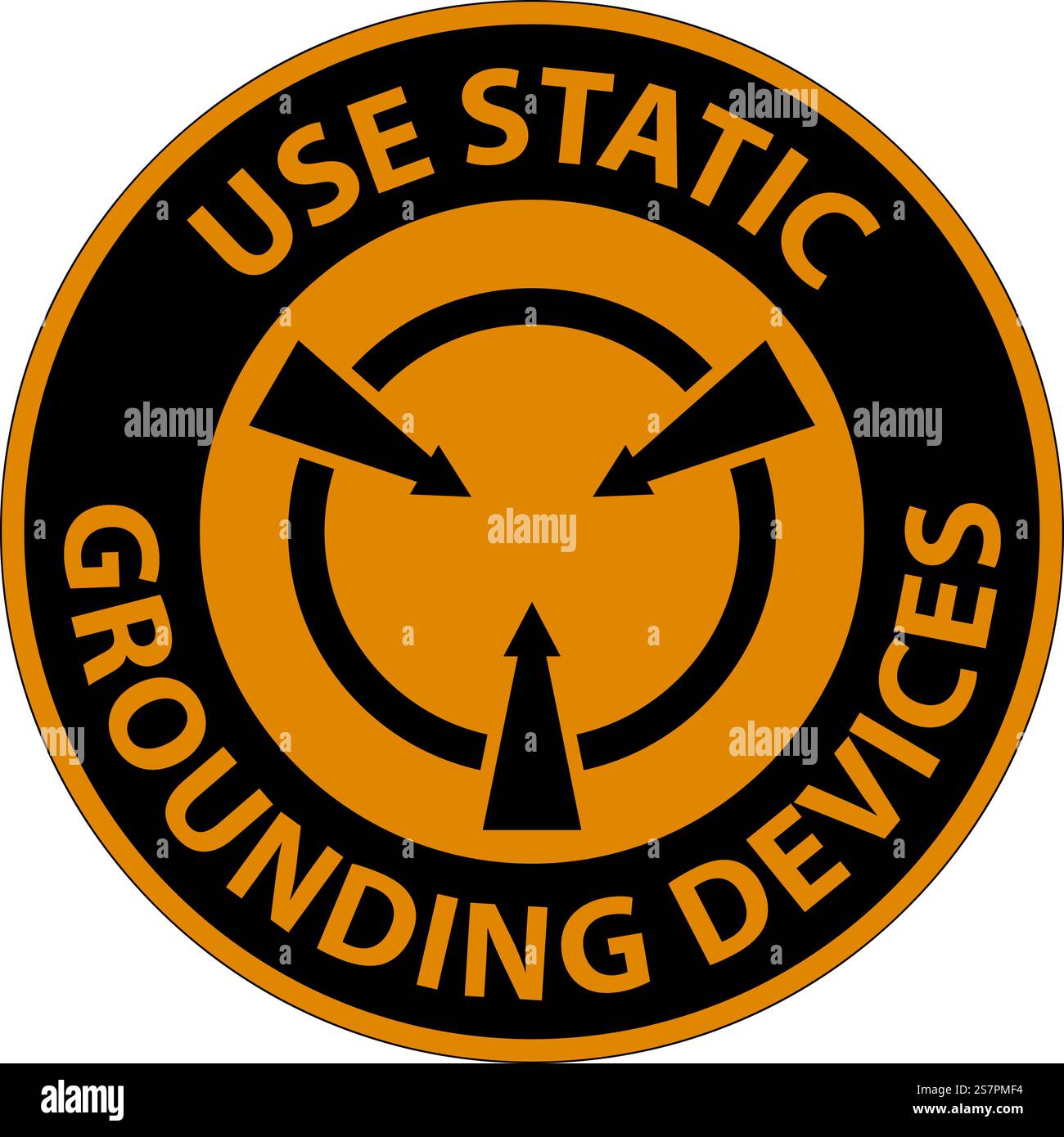 Warning Sign Use Static Grounding Devices Stock Vector Image & Art - Alamy