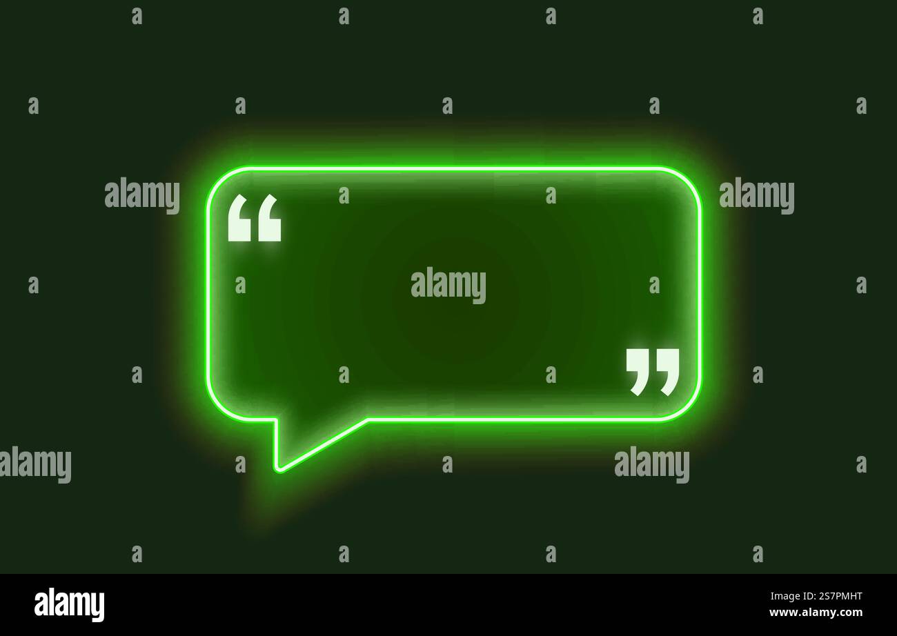 Neon chat frame, bubble led talk. Vector illustration. Neon chat frame ...