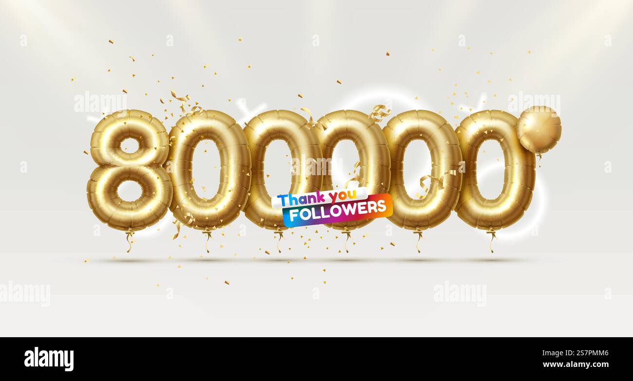Thank you followers peoples, 800000 online social group, happy banner ...