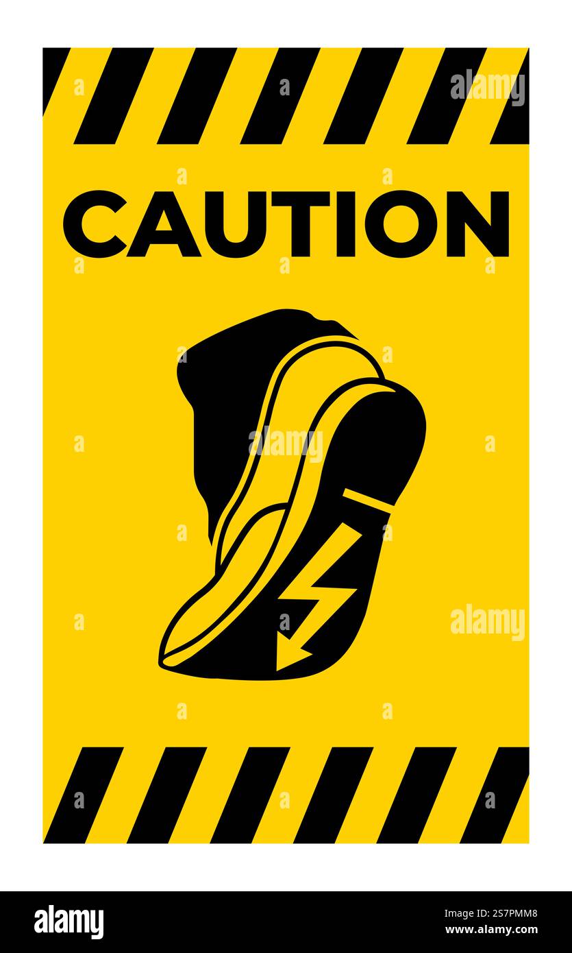 Caution Sign Use Anti-Static Footwear Symbol Stock Vector Image & Art ...