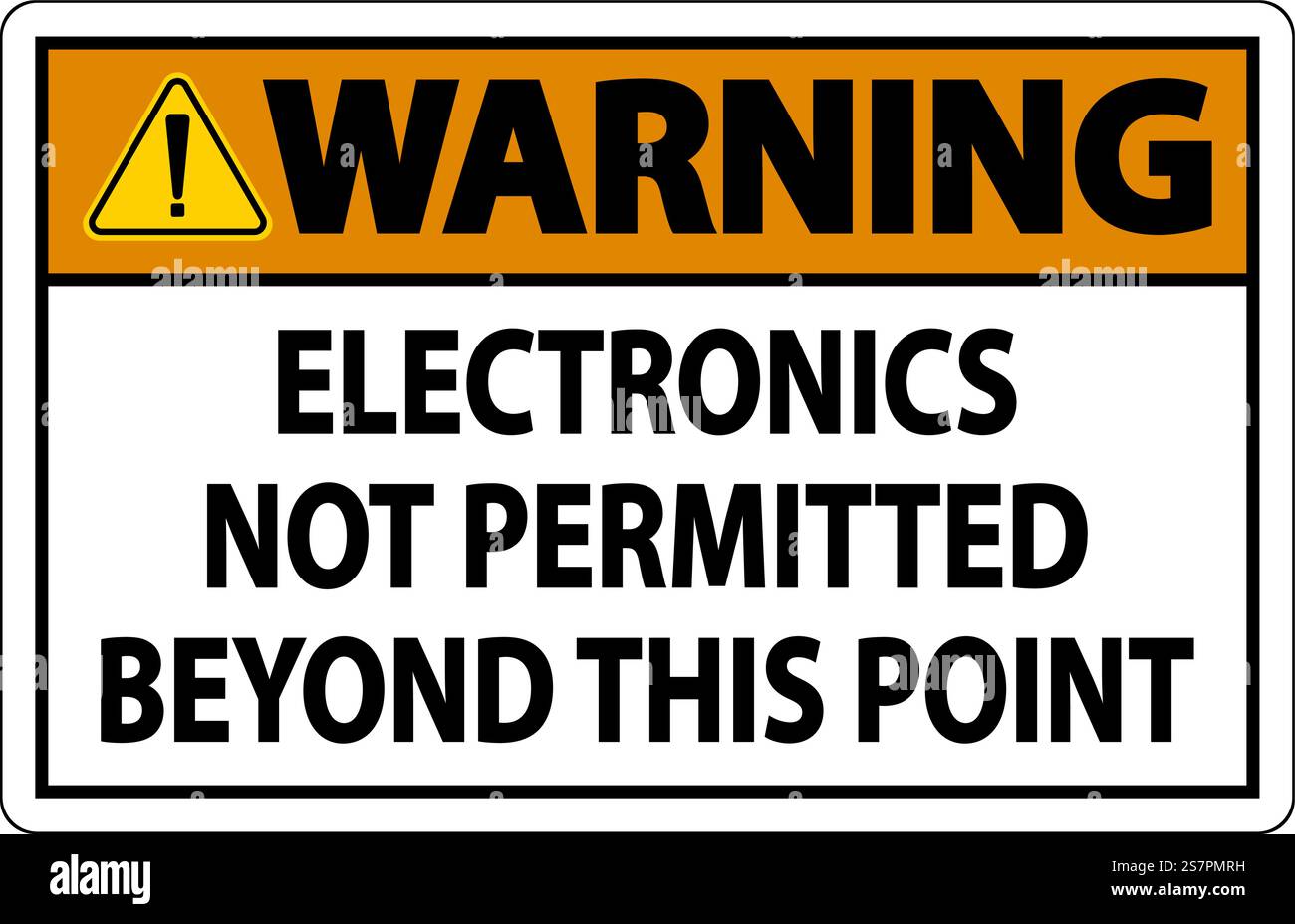 Warning Sign Electronics Not Permitted Beyond This Point Stock Vector ...