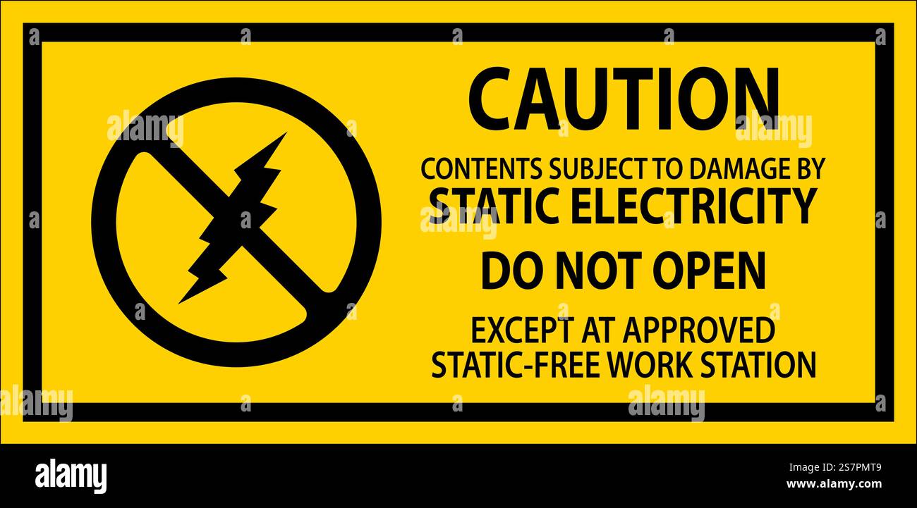 Fluorescent Red Anti-Static Labels Caution Do Not Open Stock Vector ...