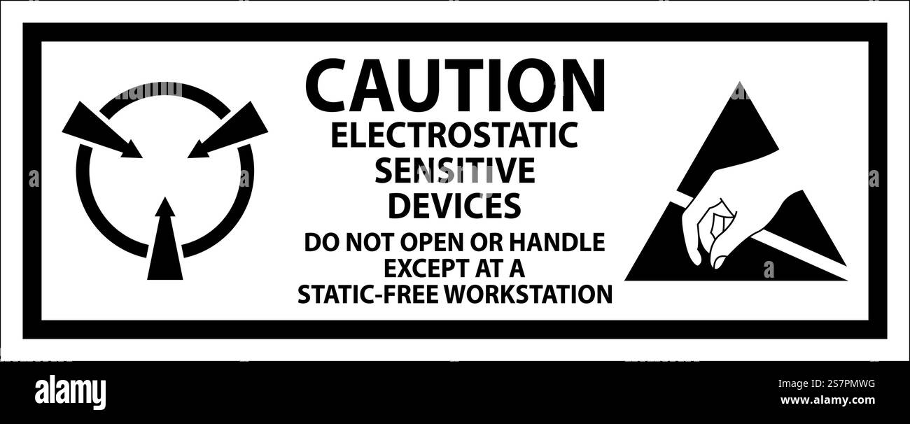 Caution Electrostatic Sensitive Devices Stock Vector Image & Art - Alamy