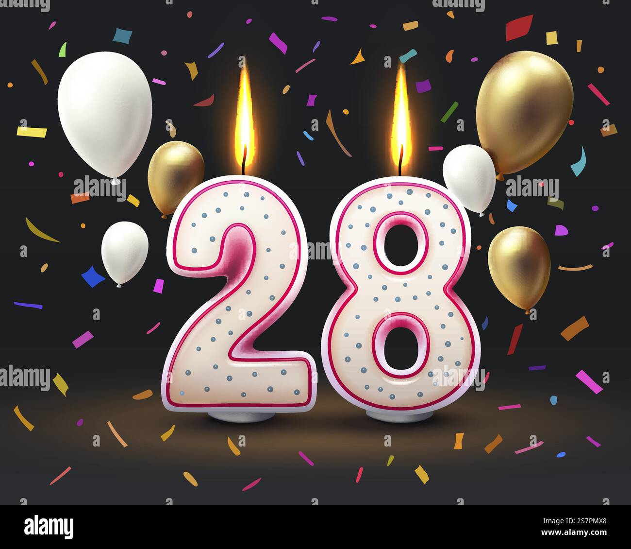 Happy Birthday years. 28 anniversary of the birthday, Candle in the ...