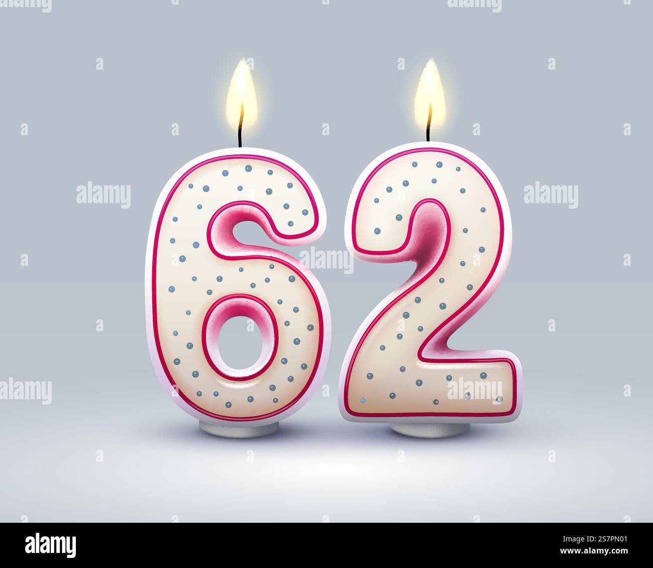 Happy Birthday years. 62 anniversary of the birthday, Candle in the ...