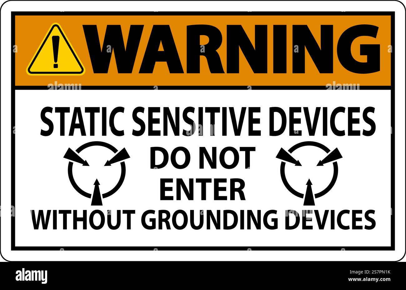 Warning Sign Static Sensitive Devices Do Not Enter Without Grounding ...