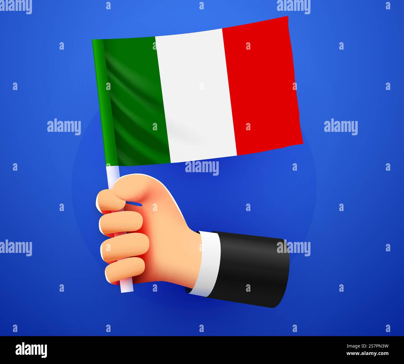 3d hand holding Italy National flag. Vector illustration. 3d hand ...