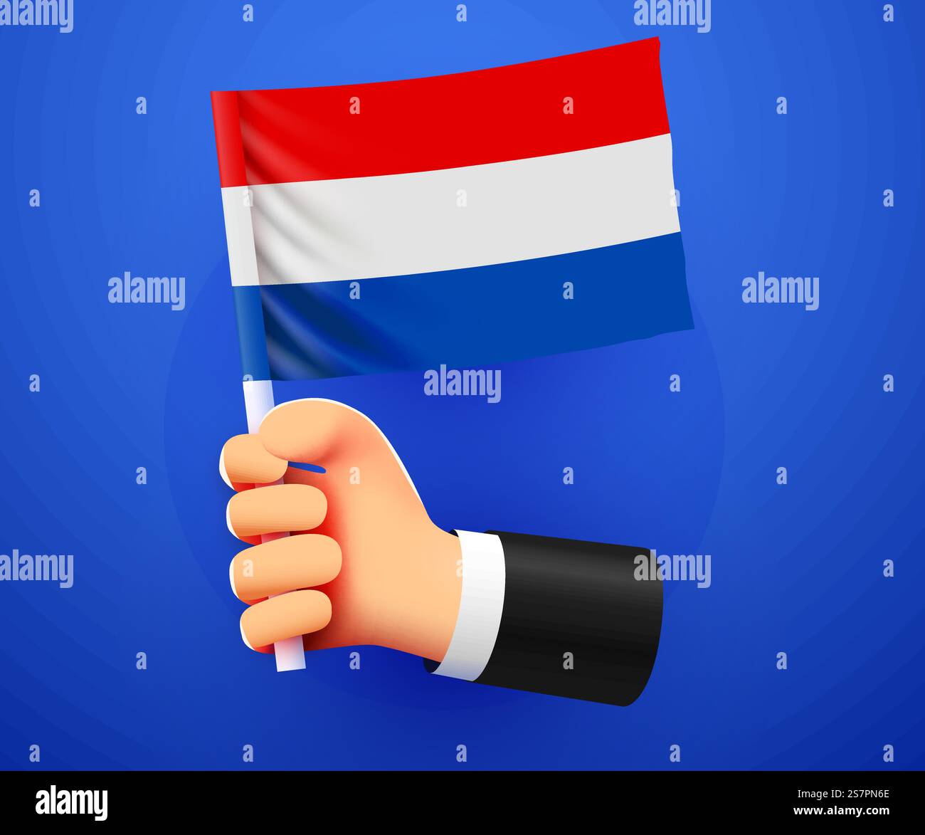 3d hand holding Netherlands National flag. Vector illustration. 3d hand ...