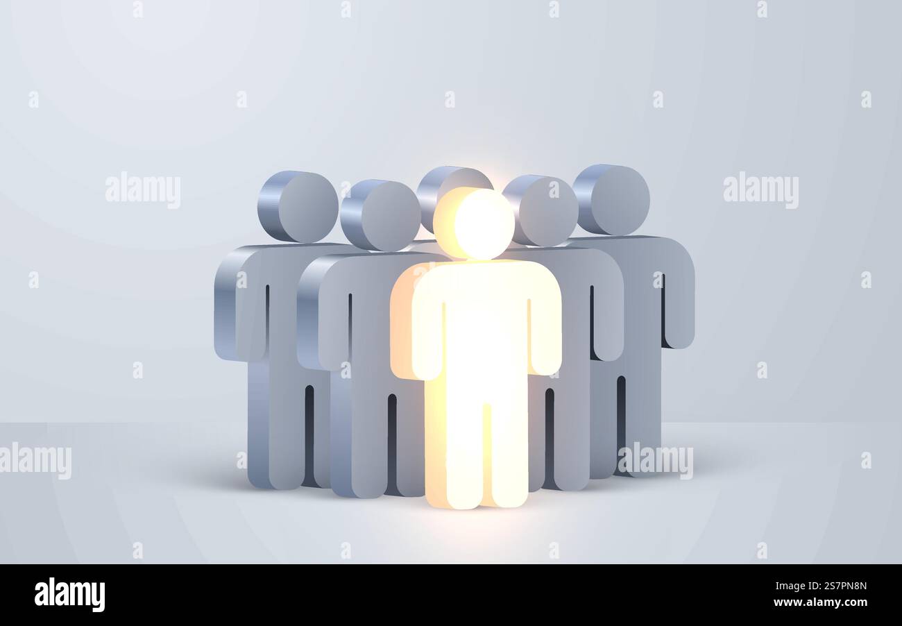 Team with leader concept. 3d rendered people. Vector illustration. Team ...