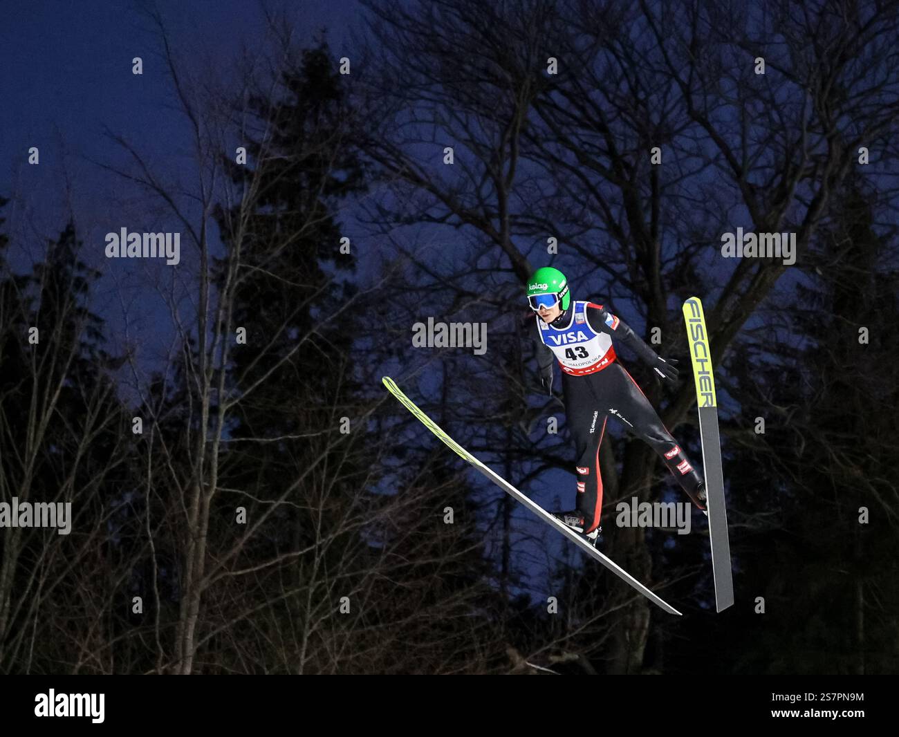 Maximilian Ortner of Austria competes during the FIS Ski Jumping World ...