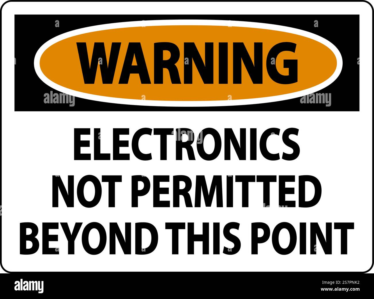 Warning Sign Electronics Not Permitted Beyond This Point Stock Vector ...