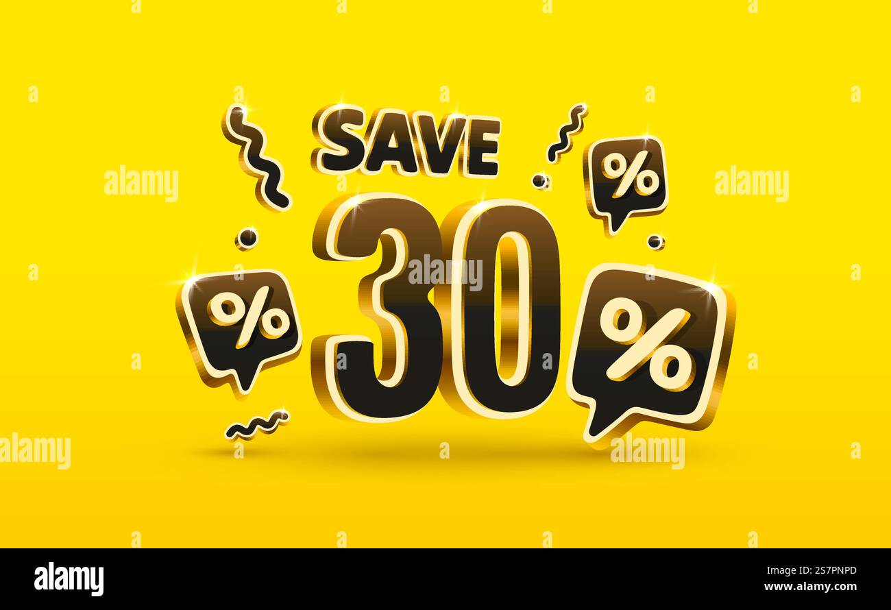 Save offer, 30 off sale banner. Sign board promotion. Vector ...