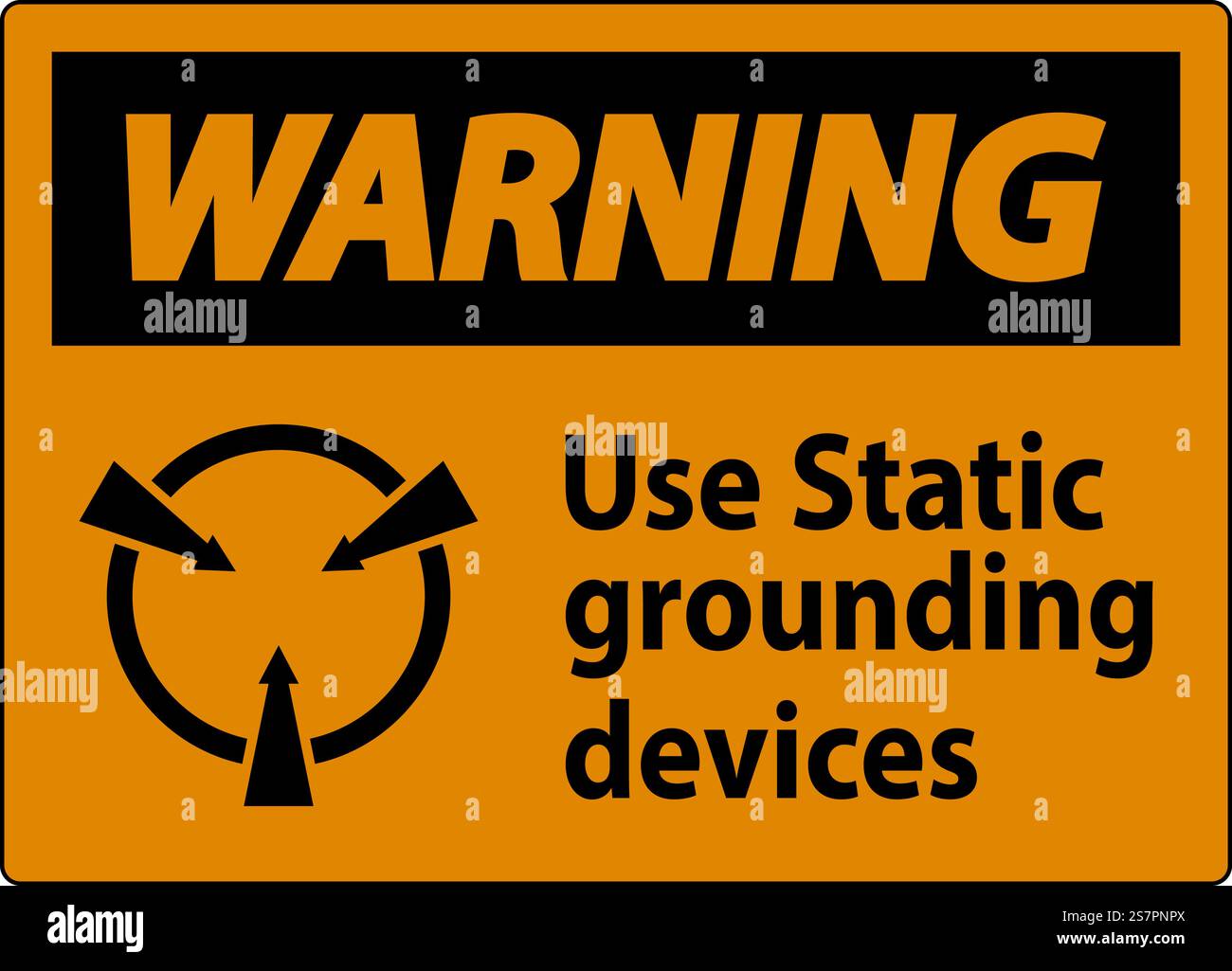 Warning Sign Use Static Grounding Devices Stock Vector Image & Art - Alamy
