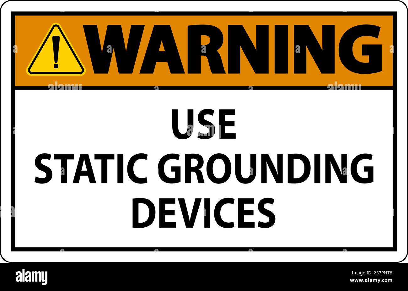 Warning Sign Use Static Grounding Devices Stock Vector Image & Art - Alamy