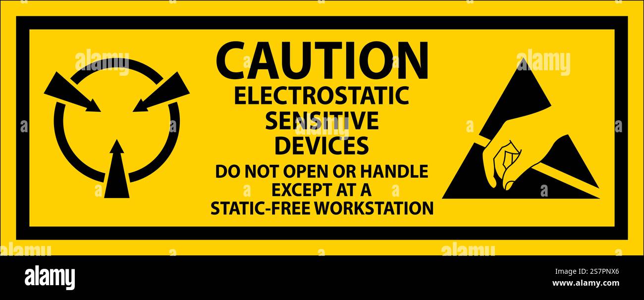 Caution Electrostatic Sensitive Devices Stock Vector Image & Art - Alamy