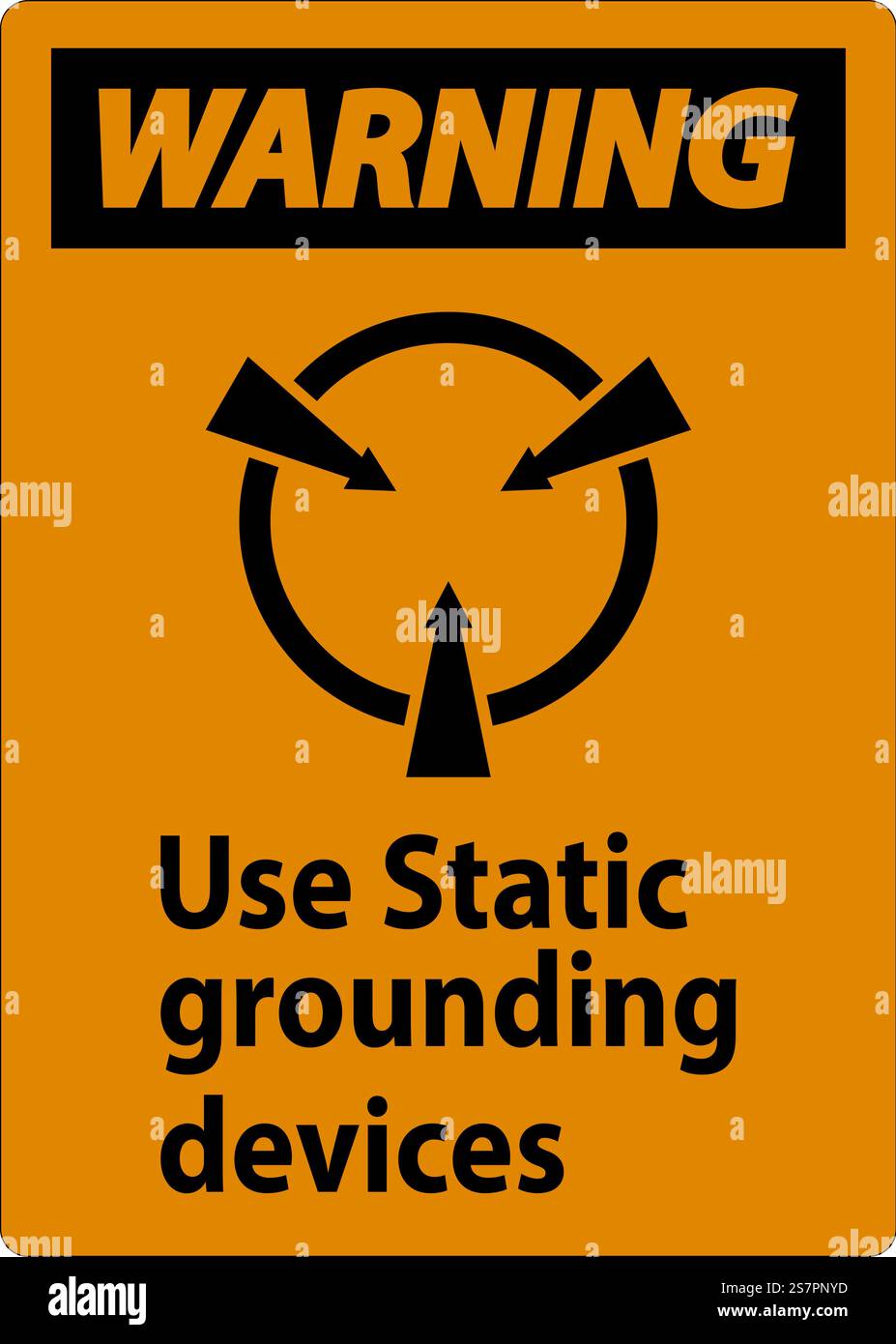 Warning Sign Use Static Grounding Devices Stock Vector Image & Art - Alamy