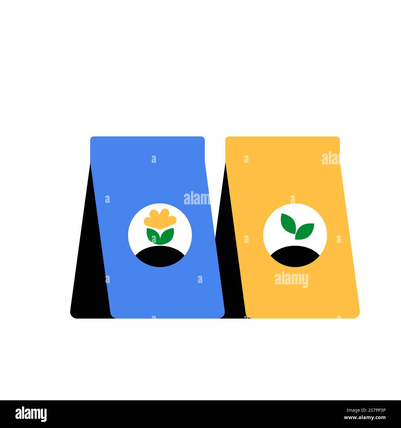 Agricultural Packaging Bags For Seeds And Fertilizers In Flat Vector ...